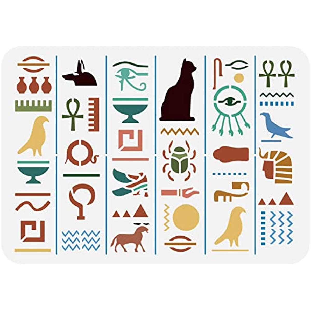 Egyptian Hieroglyph Stencil Template Egyptian Template Plastic Cat ...