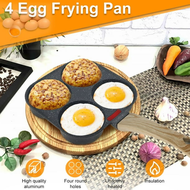 HAOAN Egg Frying Pan Aluminum 4 Holes Egg Frying Pan Nonstick Mini Egg ...