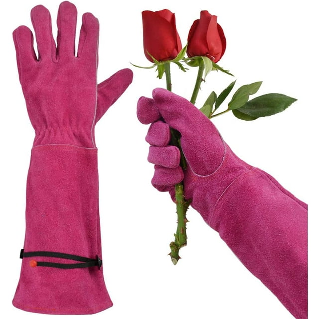 Hometimes Rose Pruning Gloves for Women Gardening, Long Ladies Thorn Proof Garden Gloves (Large ...