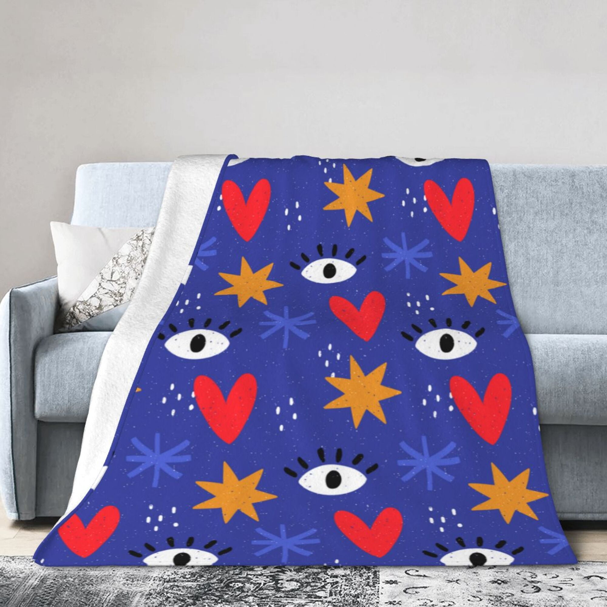 DouZhe Ultra-Soft Micro Fleece Lightweight Flannel Bed Blanket, Hearts ...