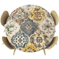 Abstract Bohemian Ethnic Pattern Texture Round Fitted Tablecloth with ...
