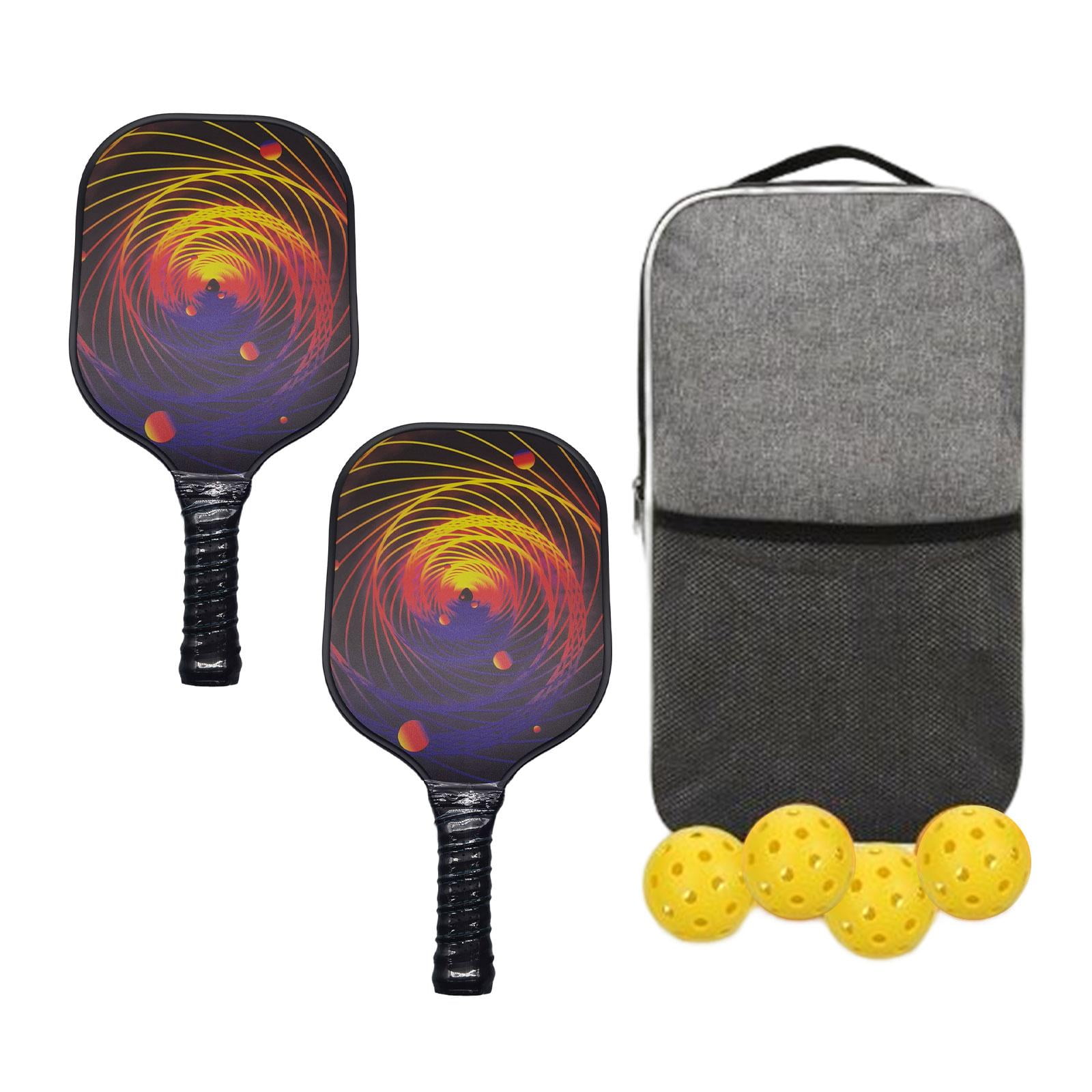 Pickleball Paddle Set 4x Pickleballs Balls with Carry Bag Pickleball ...