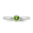Sterling Silver Low 4mm Round Peridot Ring - Walmart.com