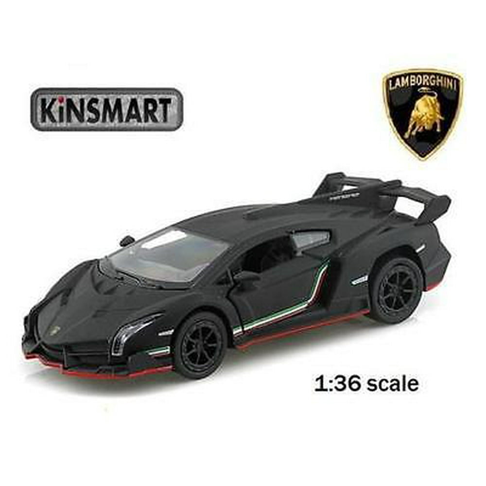 5" Kinsmart Lamborghini Veneno Diecast Model Toy Car 1:36 Matte Black ...