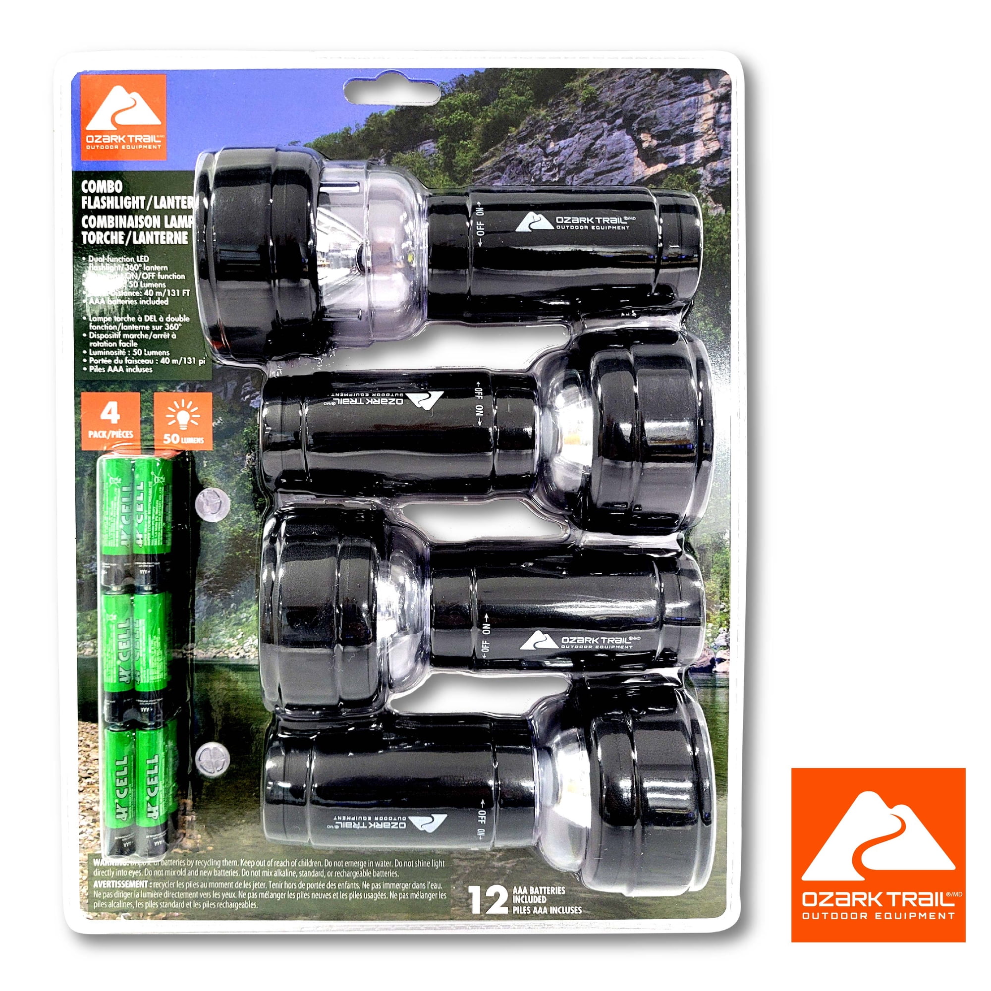 Click here for Ozark Trail 4 Pack Flashlight Combo 30lm 30lm prices