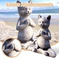 Mchoice Cat Statue Meditating Zen Garden Yoga Figurine Poly Resin ...