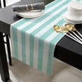 Aqua Striped Table Runner 36 Inches Small - Rustic Farmhouse Stripes ...