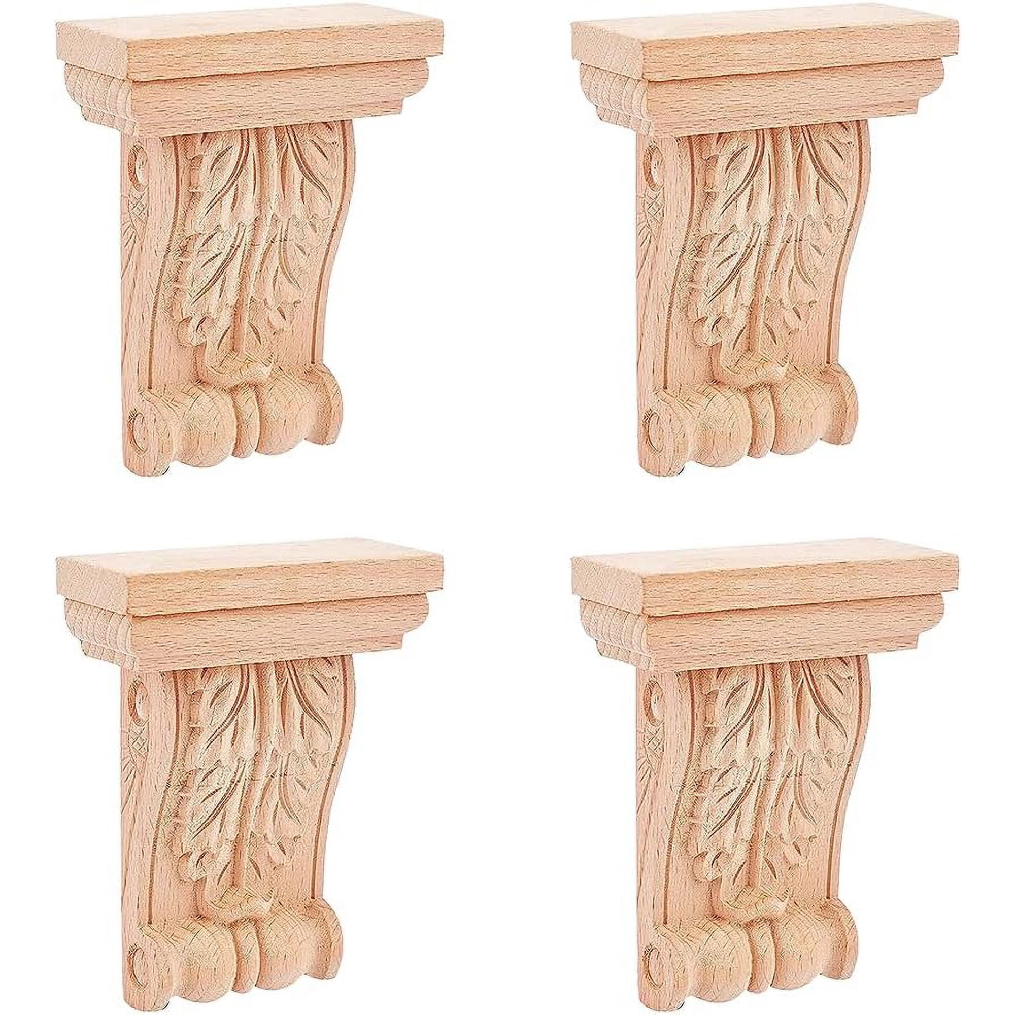 Click here for Nobrand 4pcs Natural Solid Wood Carved Onlay Appli... prices
