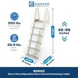 "Confer Plastics Heavy-Duty InPool Ladder for Decks, Adjustable 46""-56 ...