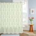 Bathroom Shower Curtain Green Baroque Pattern Waterproof Shower ...