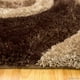 Allstar Coco Shaggy Area Rug with 3D Brown Spiral Design. Contemporary ...