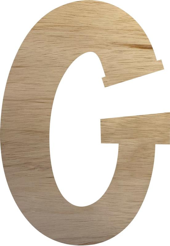 Wood Letter Unfinished Craft G, Paintable Wooden Letter 14'' Tall Small ...