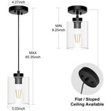 1-Light Modern Pendant Light Twin Pack,Adjustable Industrial Hanging ...
