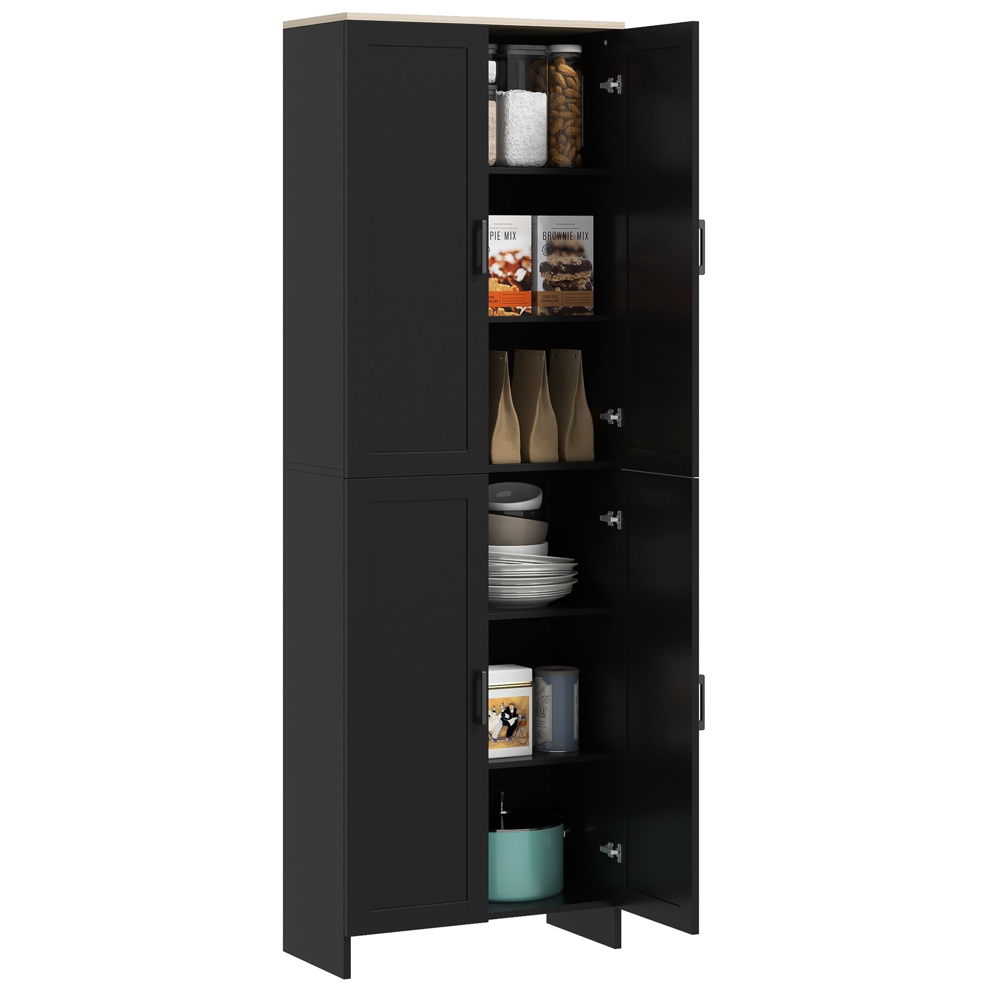 Click here for Homcom 67 Kitchen Pantry 4-Door Storage Cabinet Wi... prices