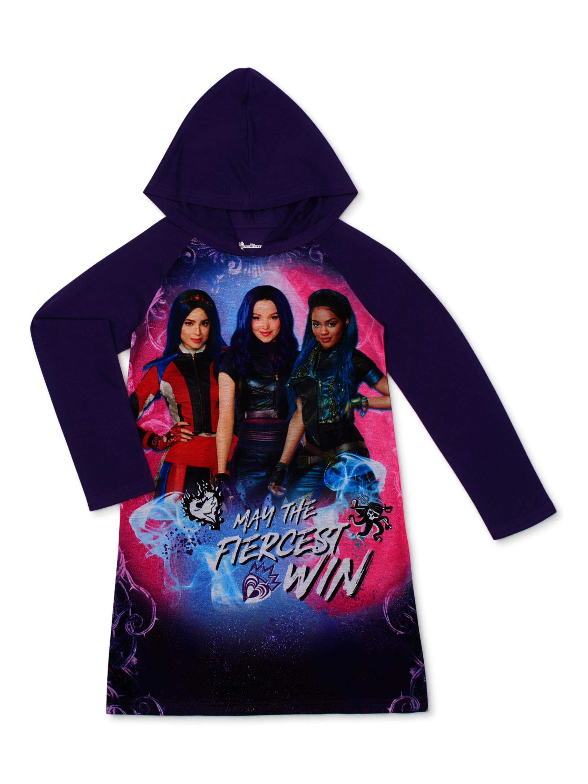Descendants Girls Hooded Pajama Nightgown, Sizes 6-14 - Walmart.com