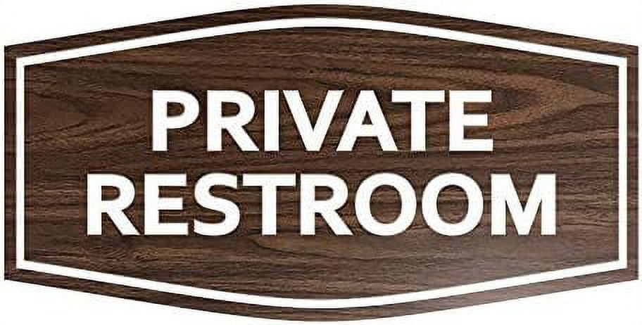 fancy private restroom sign (walnut) - large - Walmart.com