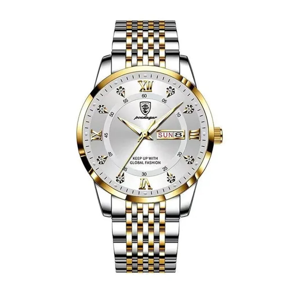 POEDAGAR Adult Men's Quartz Watch Olev Top Luxury Button Waterproof ...