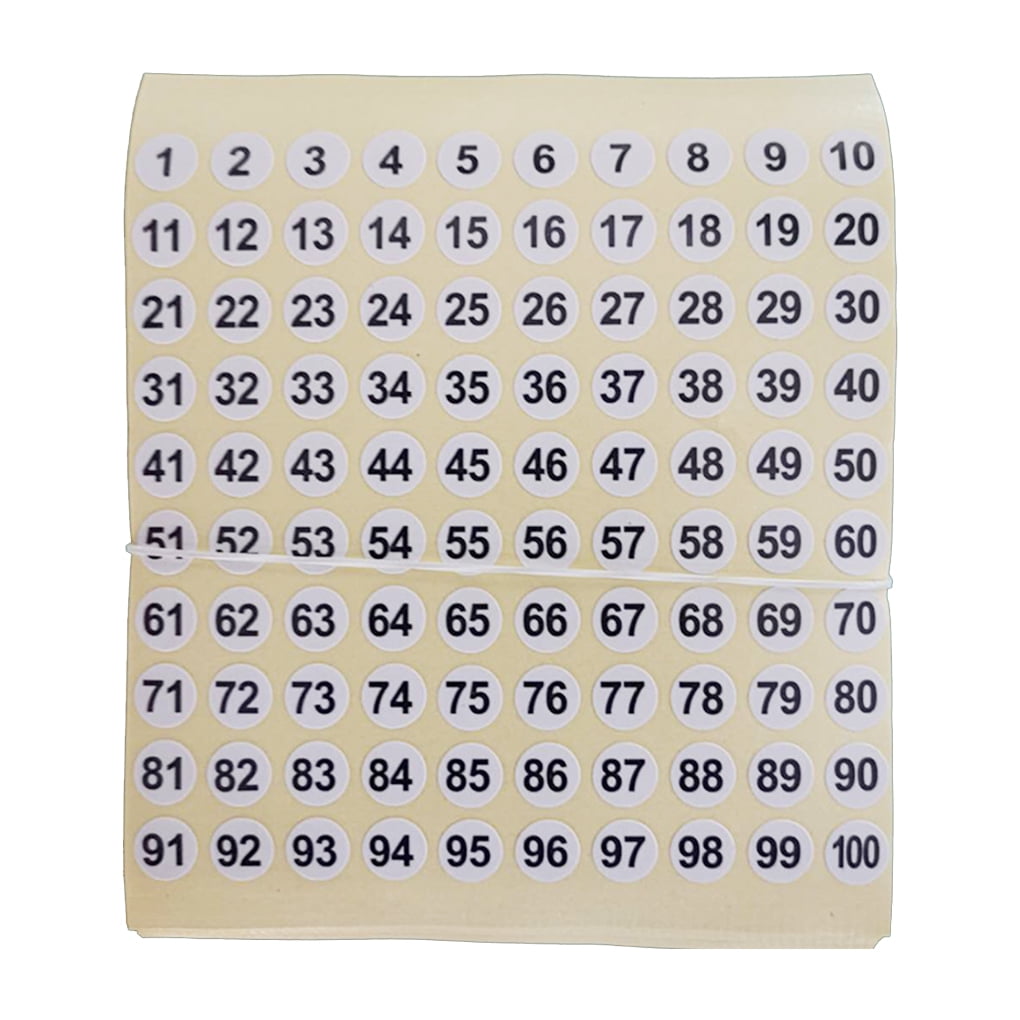 Linyer Pack of 100 Consecutive Number Stickers Long-term Use ...