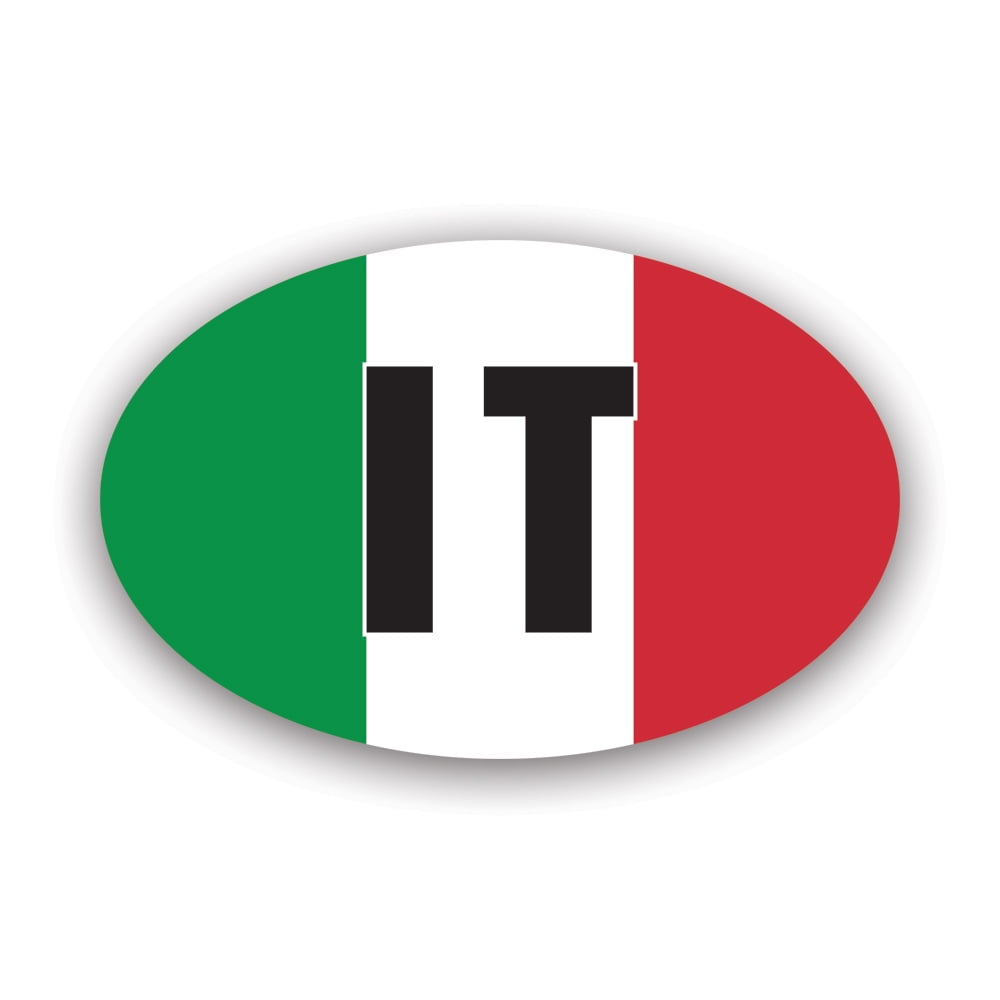 Italy Oval Sticker Decal - Self Adhesive Vinyl - Weatherproof - Made in ...