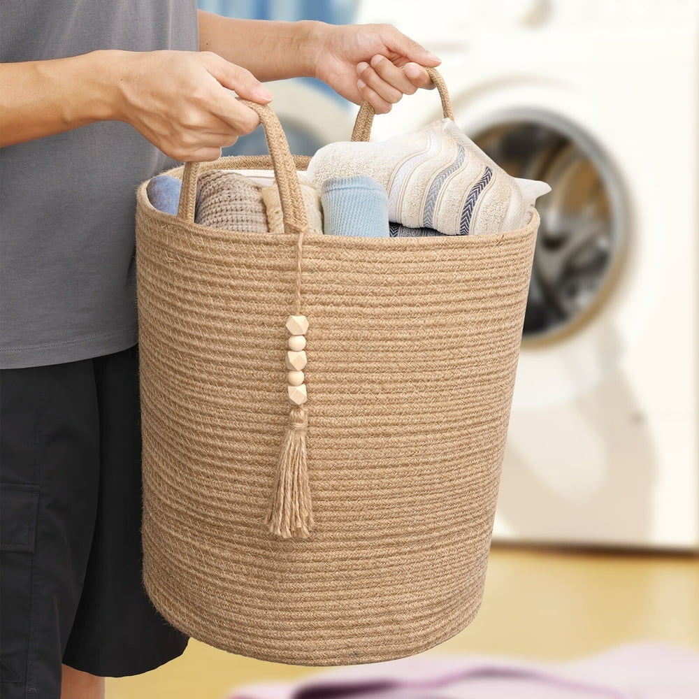 Laundry Basket Decorative Dirty Cloth Bag Large Capacity Laundry Hamper with Handle Portable Laundry Bag Multipurpose Clothes Storage Container for