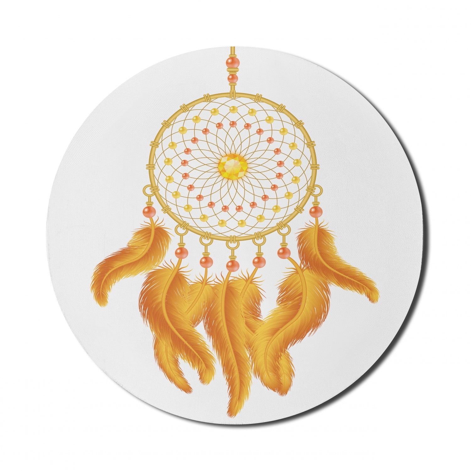 Aztec Mouse Pad for Computers, Graphic of Golden Yellow Dreamcatcher ...