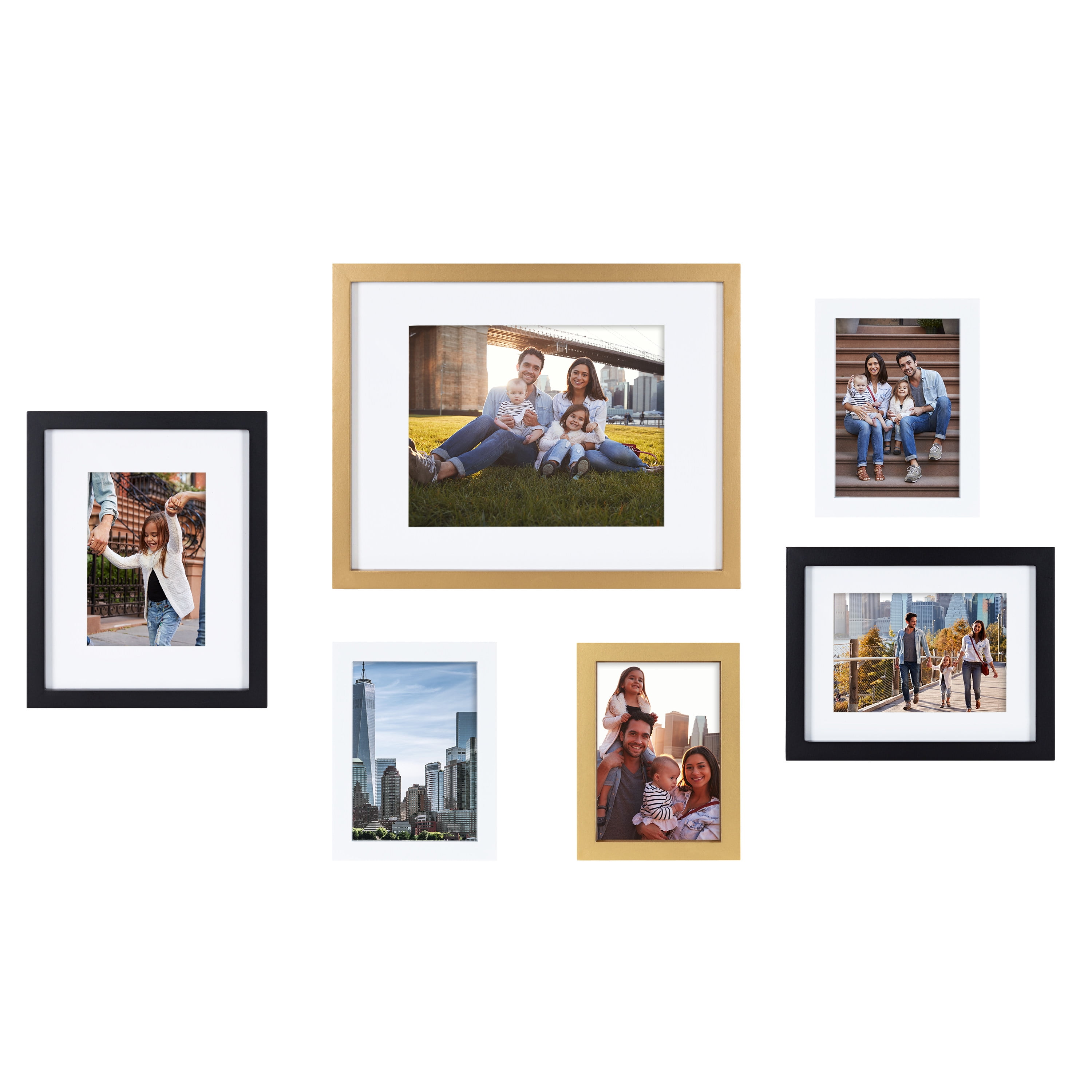 Kate and Laurel Gallery Modern Wood Frame Set, 6 Pieces, Modern Glam ...
