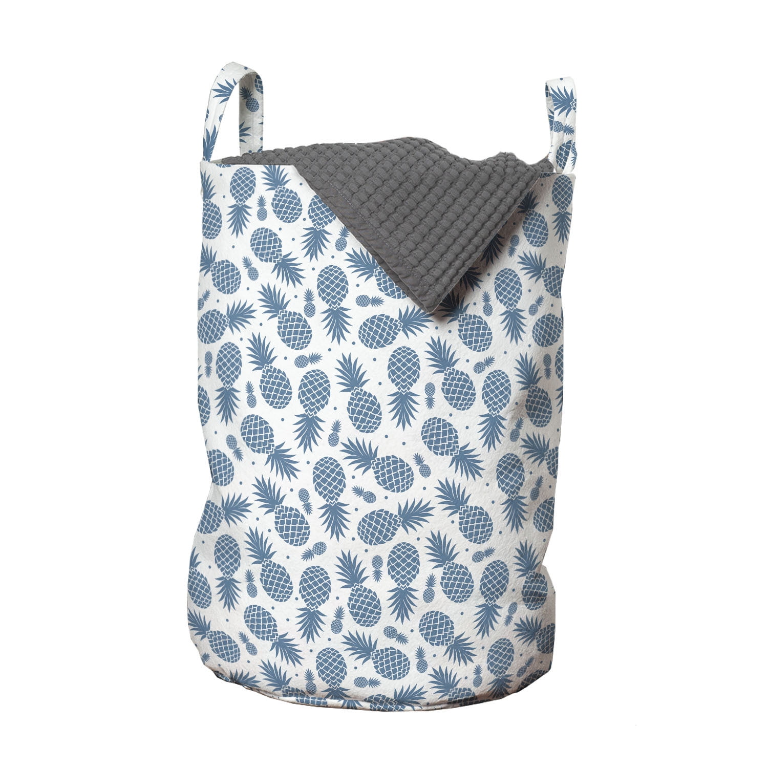 Pineapple Laundry Bag, Island Themed Minimalistic Multi-Sized Tropic ...