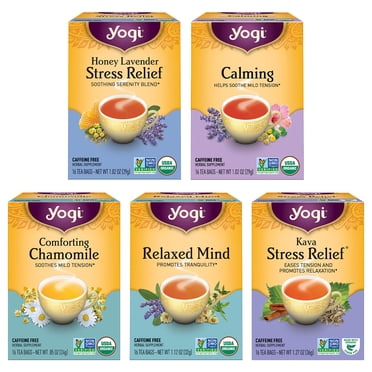Yogi Tea Relaxation Variety Pack - 5 Different Stress Relieving Herbal ...