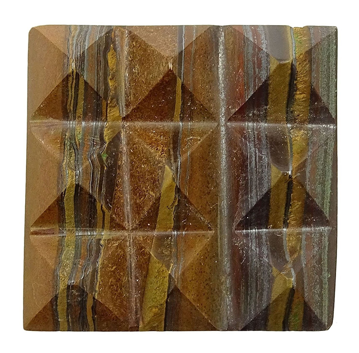 Harmonize Tiger Eye 9 Tiles Pyramid Reiki Spiritual Gemstones Reiki ...