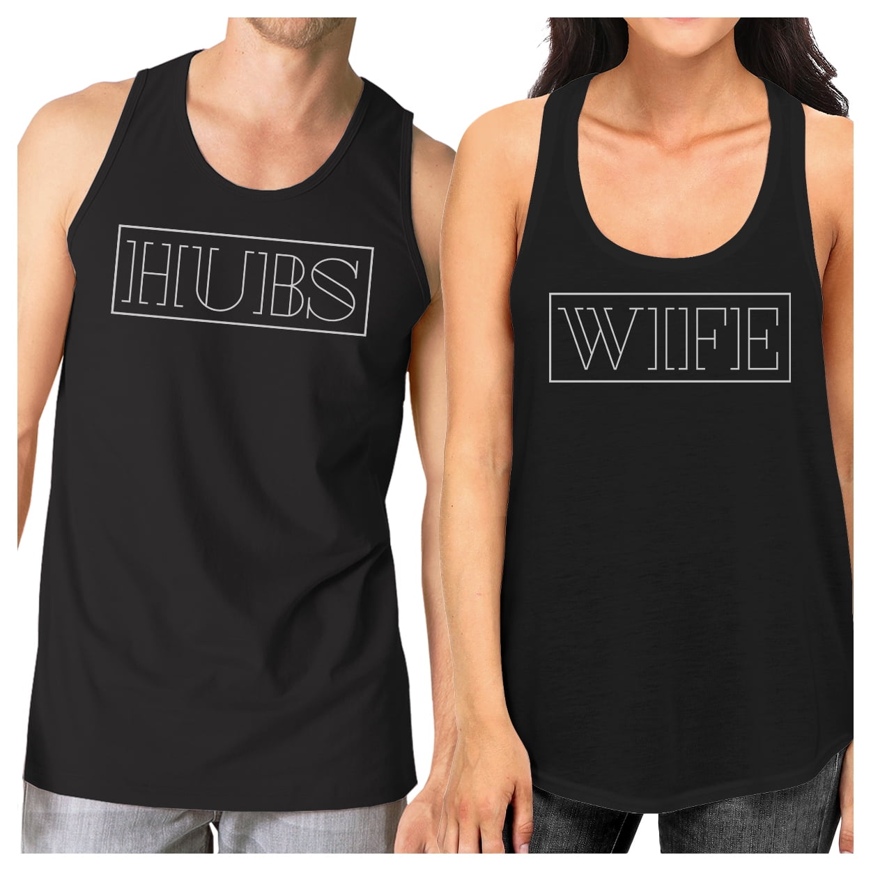Hubs And Wife Black Matching Couple Tank Tops Cute Wedding Gifts ...