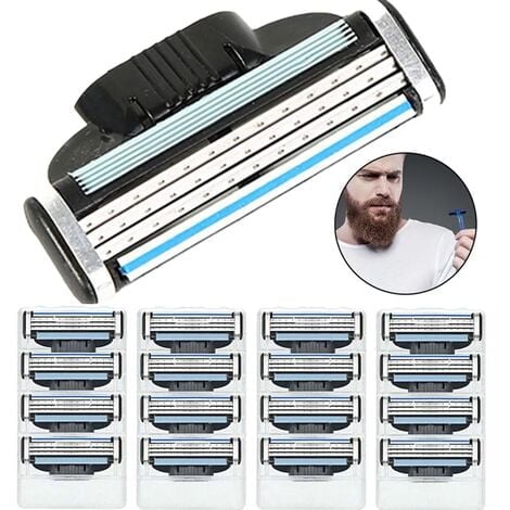 16pcs-Razor Blades Refills for Mach 3, Manual Turbo Mens Razor Blade 3 ...