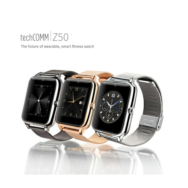 TechComm Z50 Smart Watch with 0.3 MP Camera GSM Bluetooth Touch Screen ...
