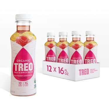 Treo Raspberry Lemonade Flavored-Infused Bottled Birch Water, 16 oz ...