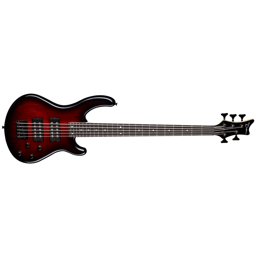 Dean Edge 2 5 String Bass Guitar Trans Red
