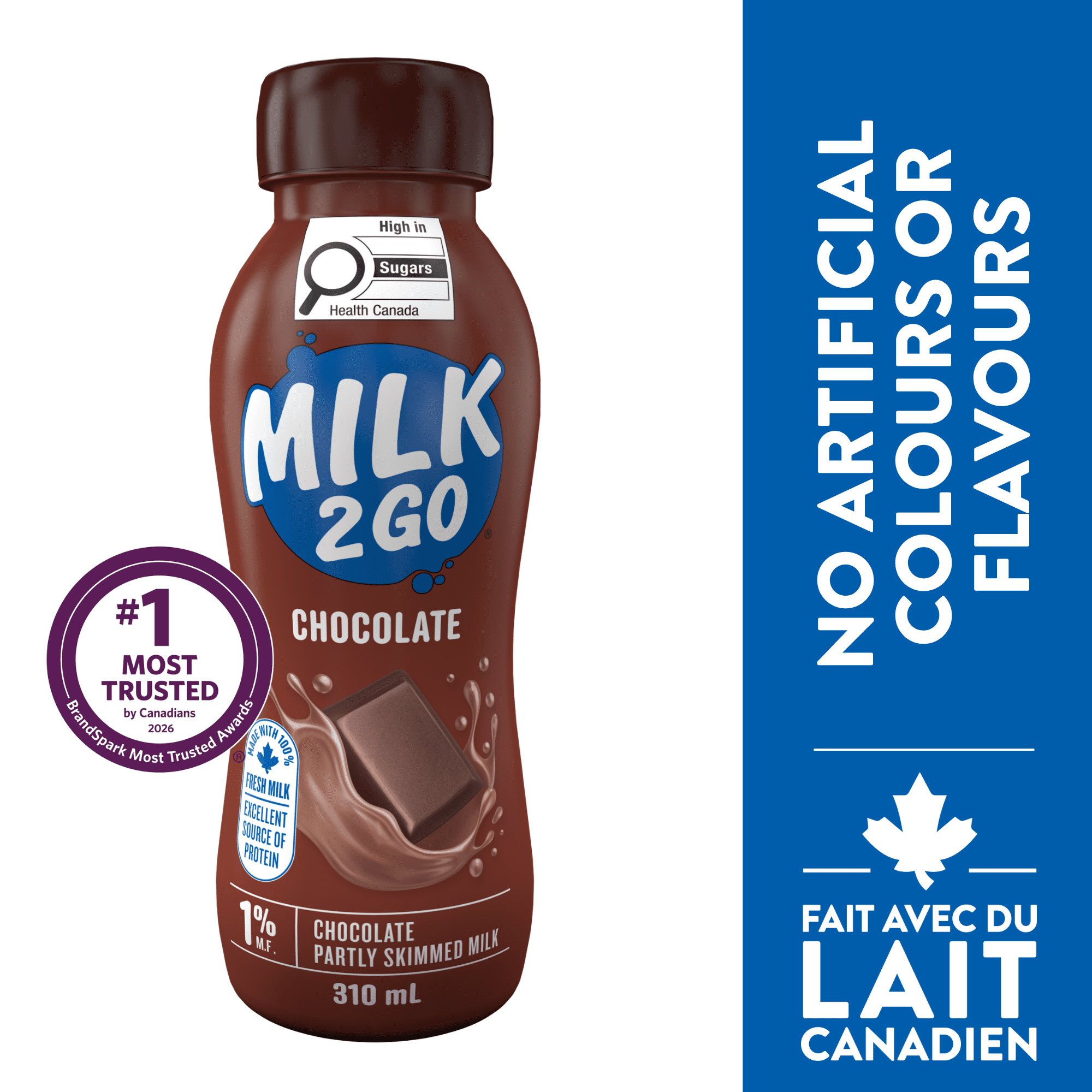 Click here for Milk2go 1 Chocolate Partly Skimmed Milk 310 Ml prices