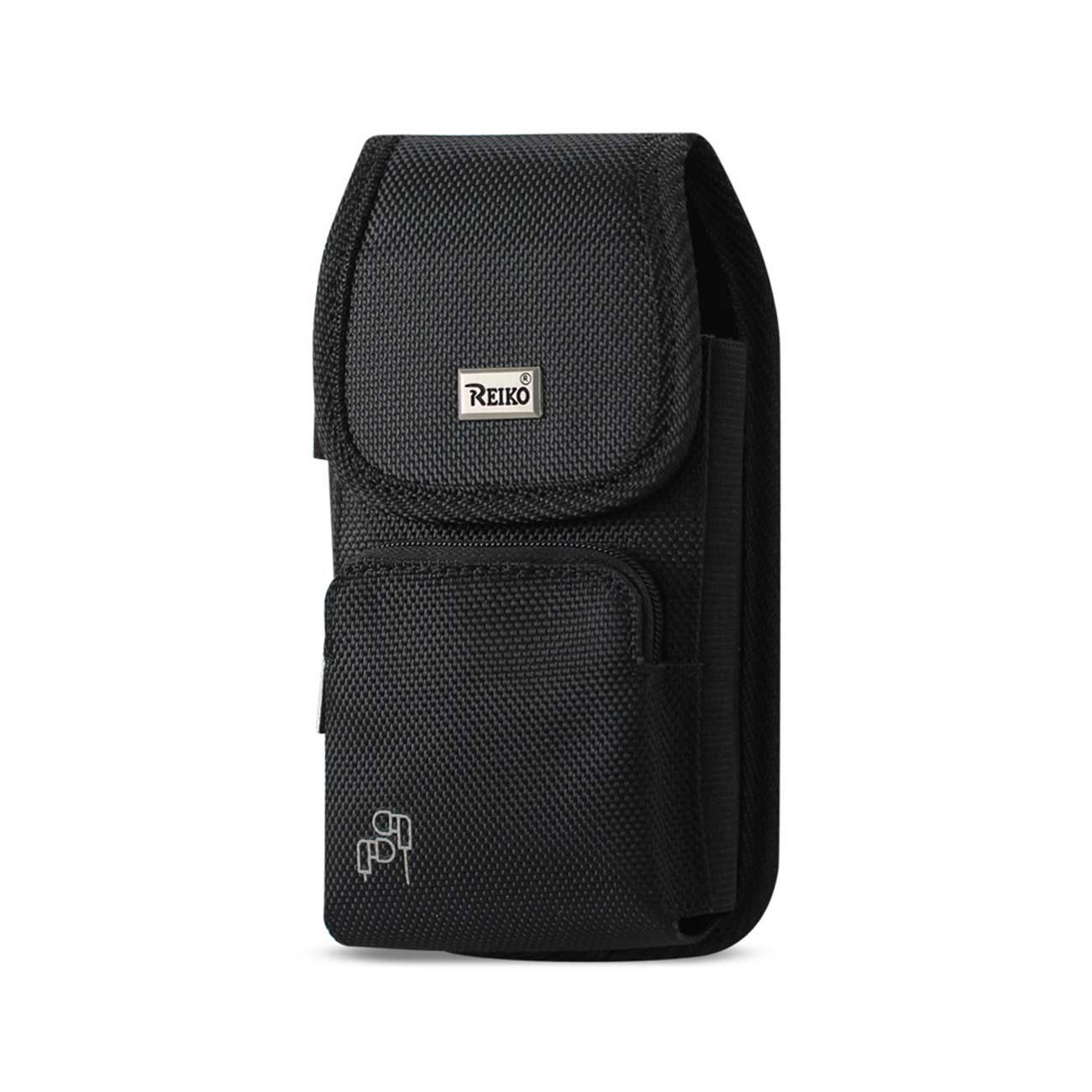 Reiko Vertical Rugged Pouch With Z Lid Pattern In Black (5.8X3.2X0.7 ...