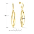 14K Yellow Gold High Polish “J” Twist Oval Post Earrings, Double Row ...