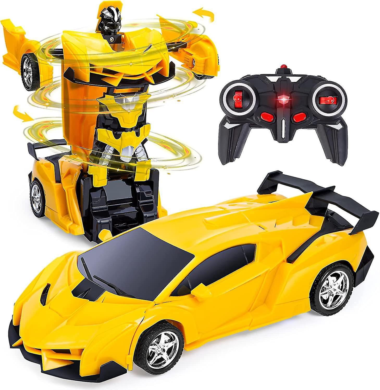 Yellow 2-in-1 RC Car Robot Transformer Toy for Boys and Girls 3-7 ...