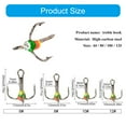 5Pcs Small Winter Fishing Three Jaw Hook Ice Fishing Treble Hook Carbon ...