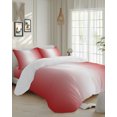 4 Piece Duvet Cover Set Full, Minimalist Red White Ombre Soft ...