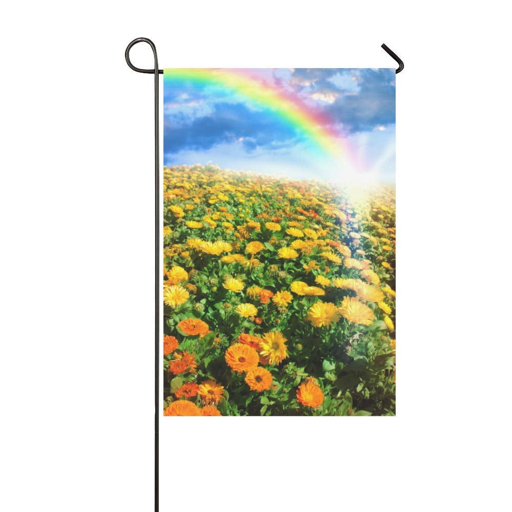 Click here for Yusdecor Flowers Rainbow Garden Flag Outdoor Flag... prices