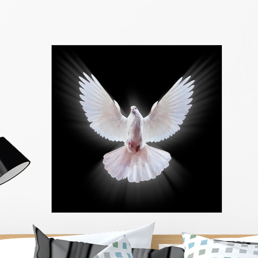 Free Flying White Dove Wall Mural by Wallmonkeys Peel and Stick Graphic ...