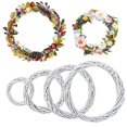 Ornaments Wreath Wicker Christmas Rattan Ring Garland Hanging White ...