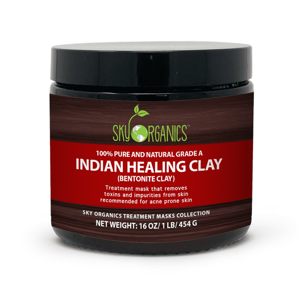 Indian Healing Clay By Sky Organics 16oz -100% Pure & Natural Bentonite ...