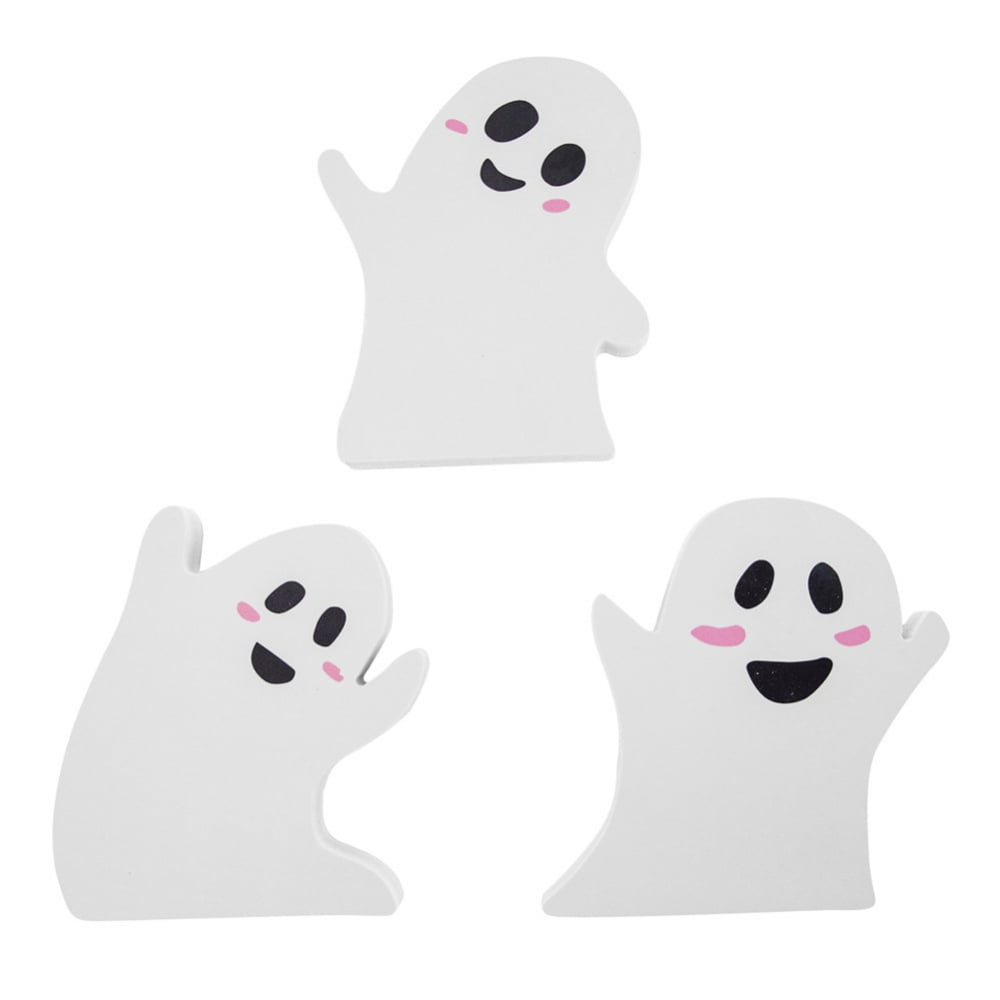 3 Halloween Terror Ghosts Set Decor Crafts White Ghost Home Desktop ...