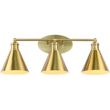 Uolfin Modern Gold Bathroom Vanity Light, 3-Light Farmhouse Brass Wall ...