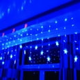 Rosnek LED Snowflake Curtain String Lights, Memory 8 Modes Flashing ...