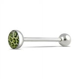 Jiaroswwei 6Pcs Mixed Leopard Ball Barbell Bar Tongue Ring Stainless ...