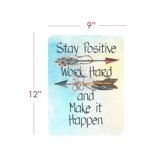 Motivational Signs for Home & Office, 12 x 9 'Stay Positive, Work Hard ...