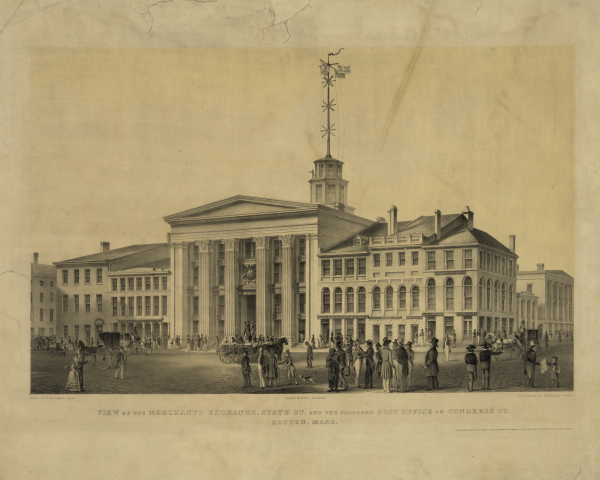 Print: View Of The Merchants Exchange. Boston, Mass., 1842 - Walmart.com